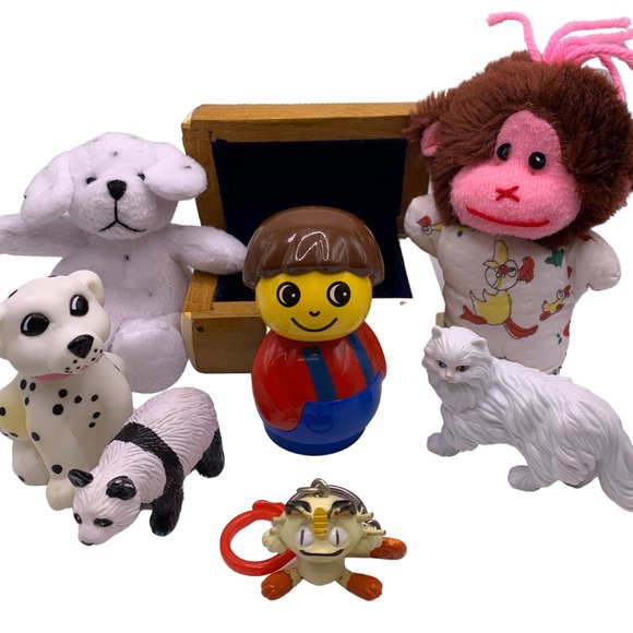 Lego | Toys | Lot Of 8 Small Vintage Toys Plush Lego Pokemon Meowth ...